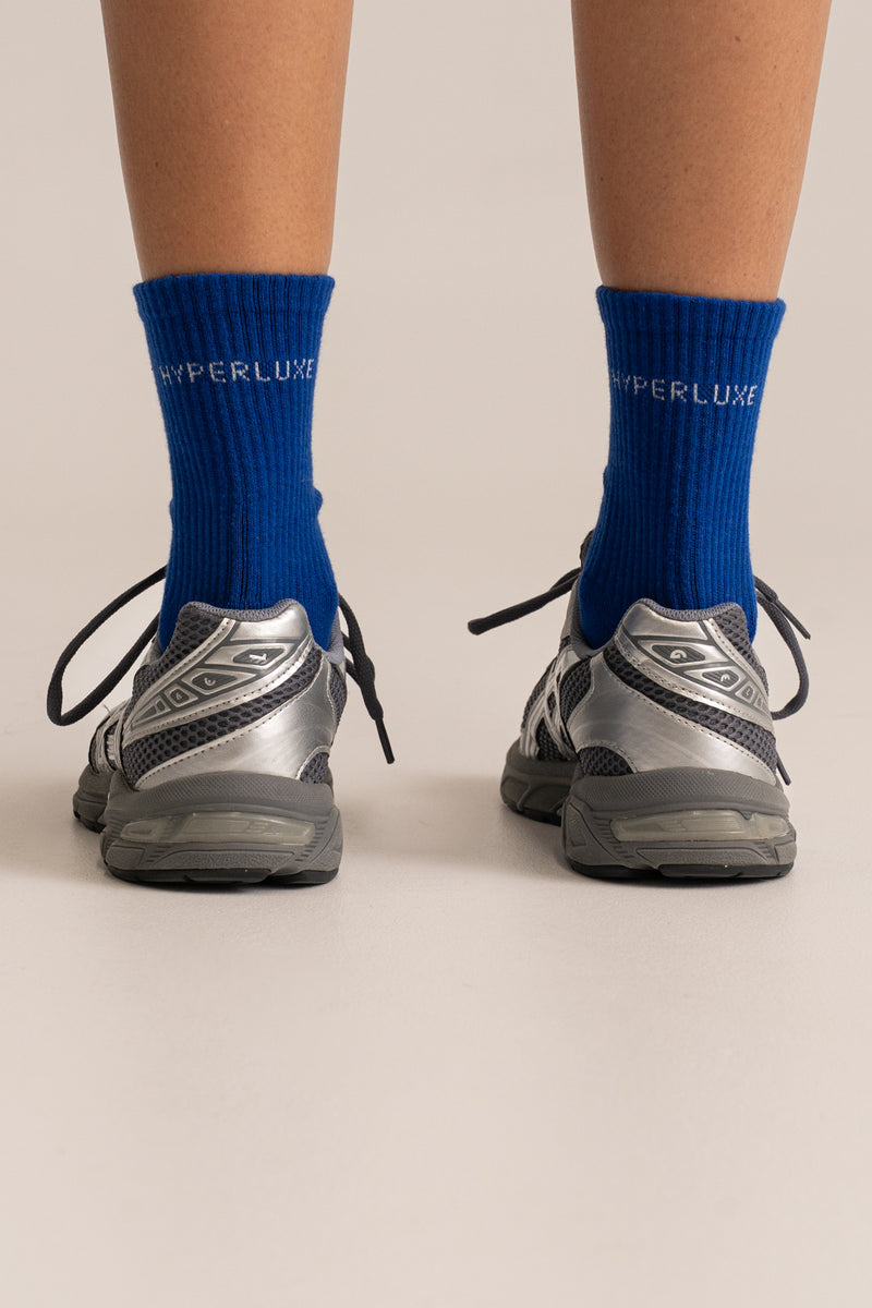 HyperLuxe Crew Sock- Cobalt– HyperLuxe Activewear