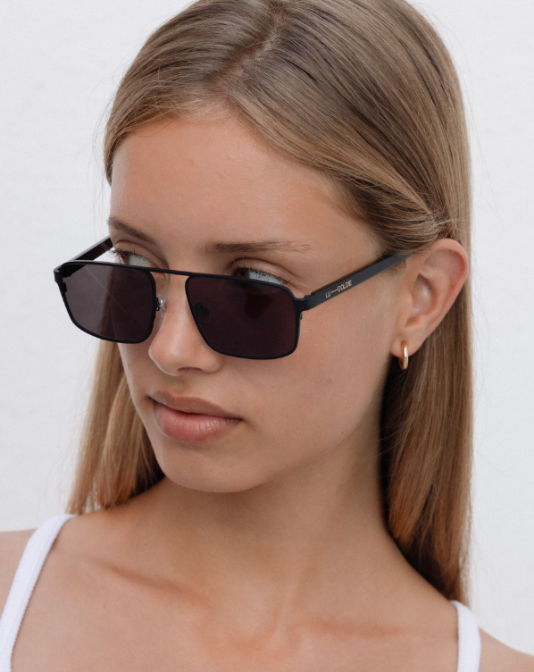 Lu Goldie Billie Sunglasses- Black– HyperLuxe Activewear