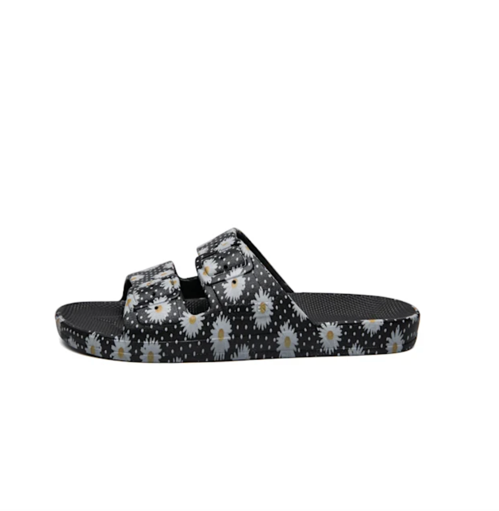 Freedom Moses Sandals- Daisy Dot Black– HyperLuxe Activewear