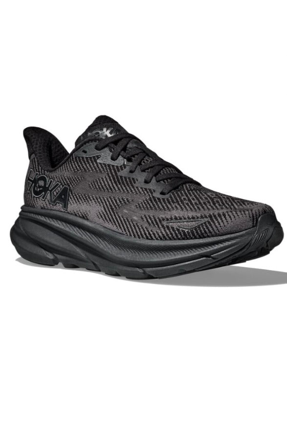 Hoka W Clifton 9 Sneaker- Black/Black– HyperLuxe Activewear
